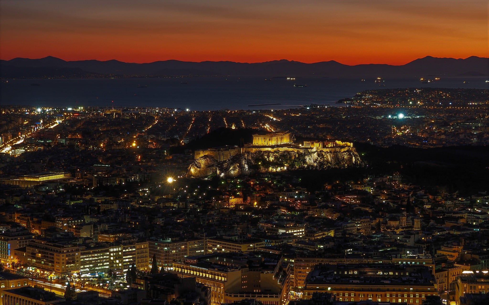 Athens, Greece At Night